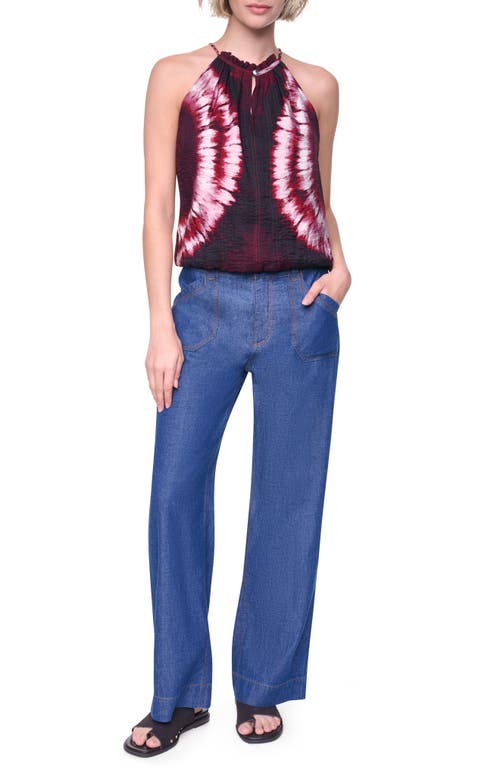 DKNY Tie-Dye Bubble Hem Sleeveless Shirt